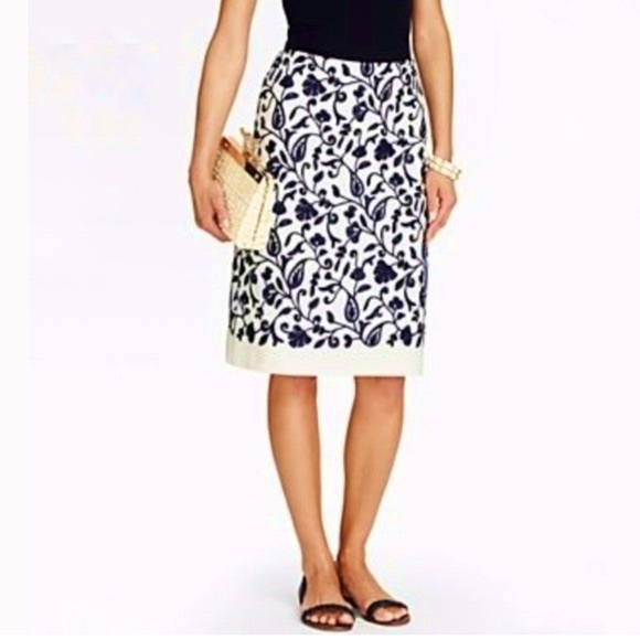 Talbots | Skirts | Talbots Floral Embroidered Cotton Skirt | Poshmark